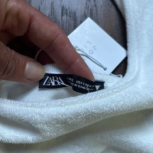 Zara | Tops | Zara White Terry Cloth Crop Top | Poshmark